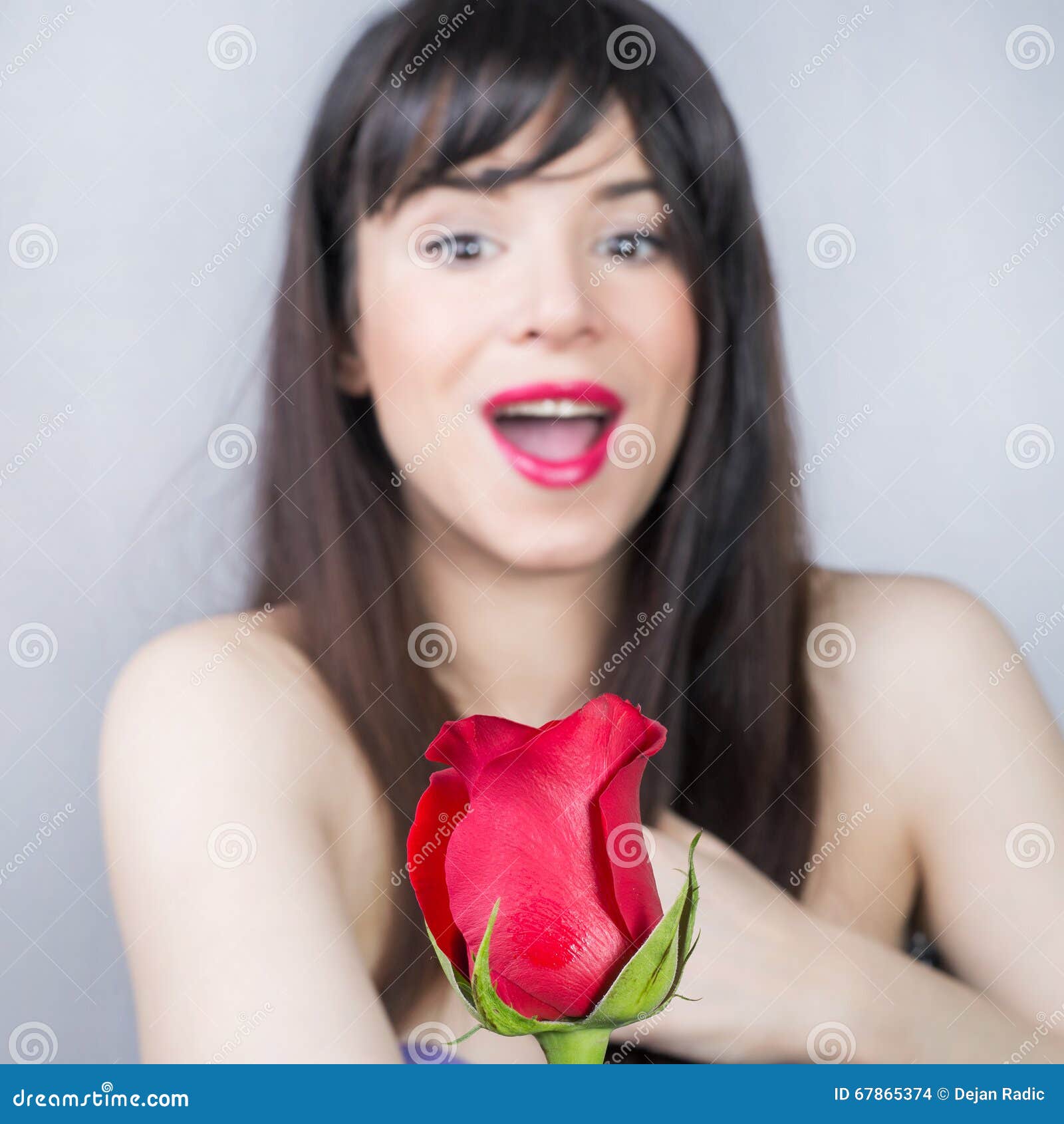 Rose girl stock photo. Image of give, happy, women, romantic - 67865374