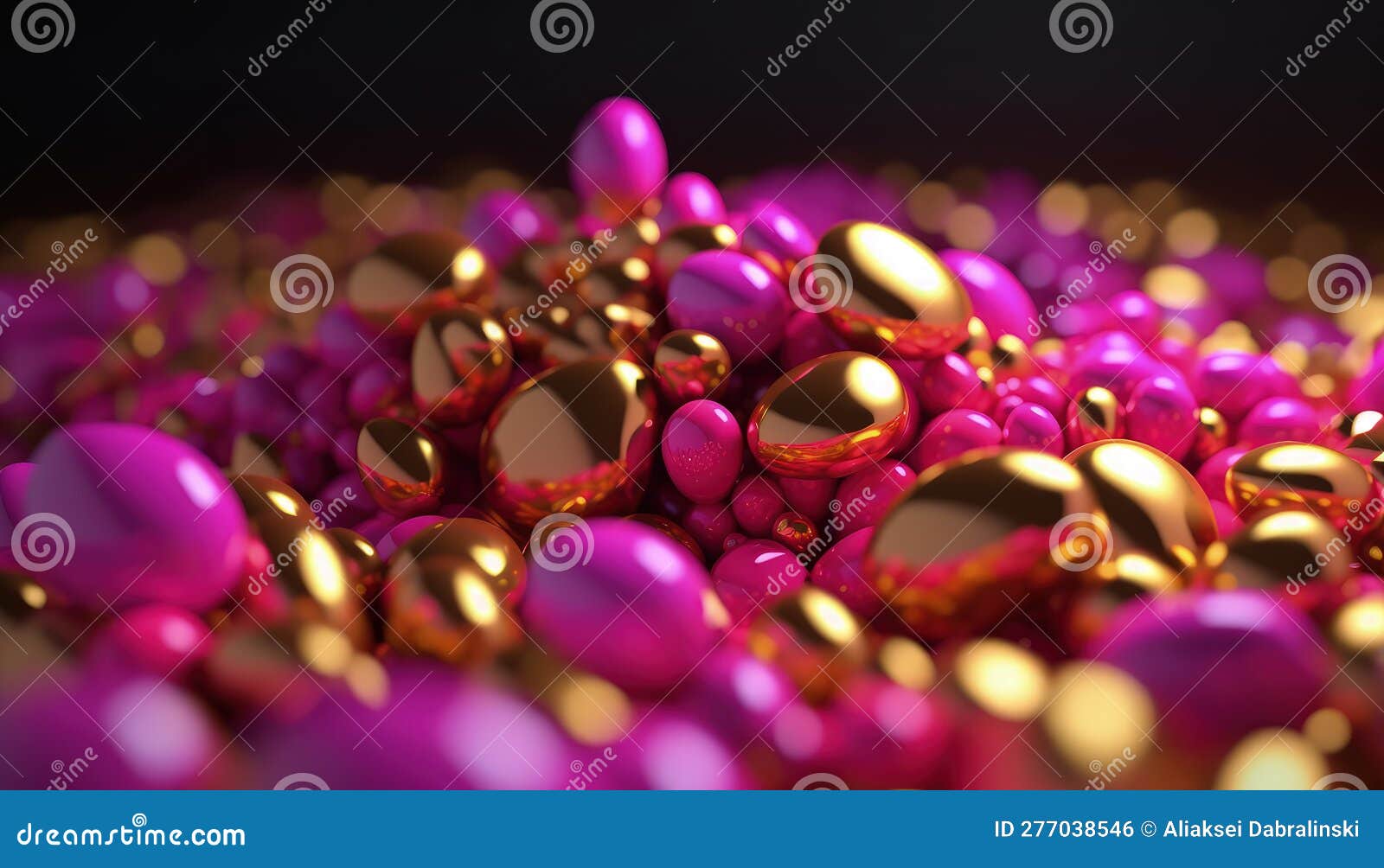 Rose and Gold Color Beads Close-up Stock Illustration - Illustration of ...