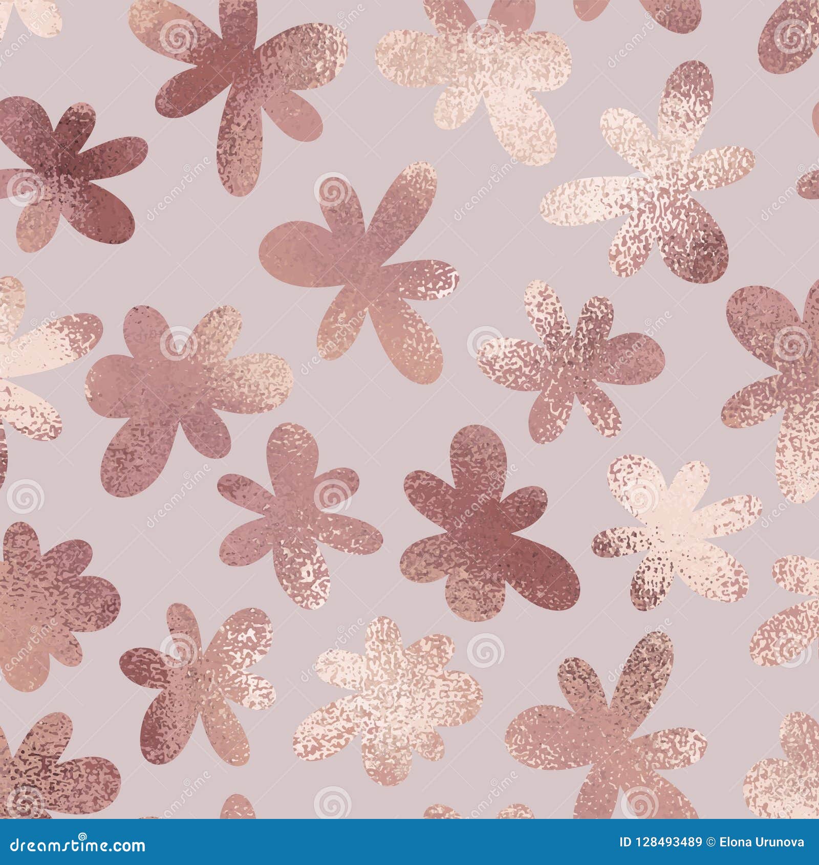 Rose Gold. Elegant Vector Pattern with Flowers Stock Vector ...