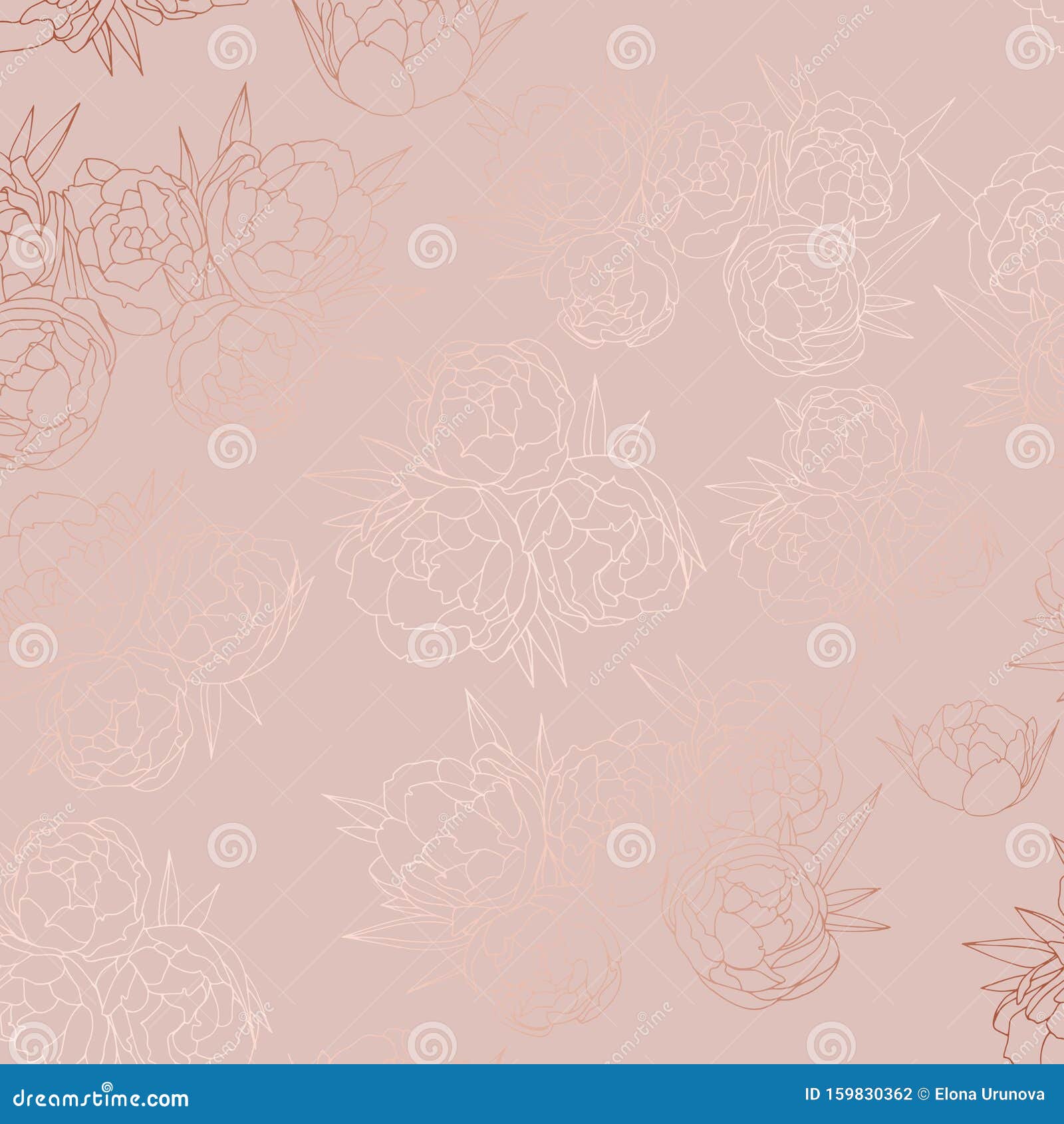 Rose Gold. Floral Pattern with a Foil Effect Stock Vector ...