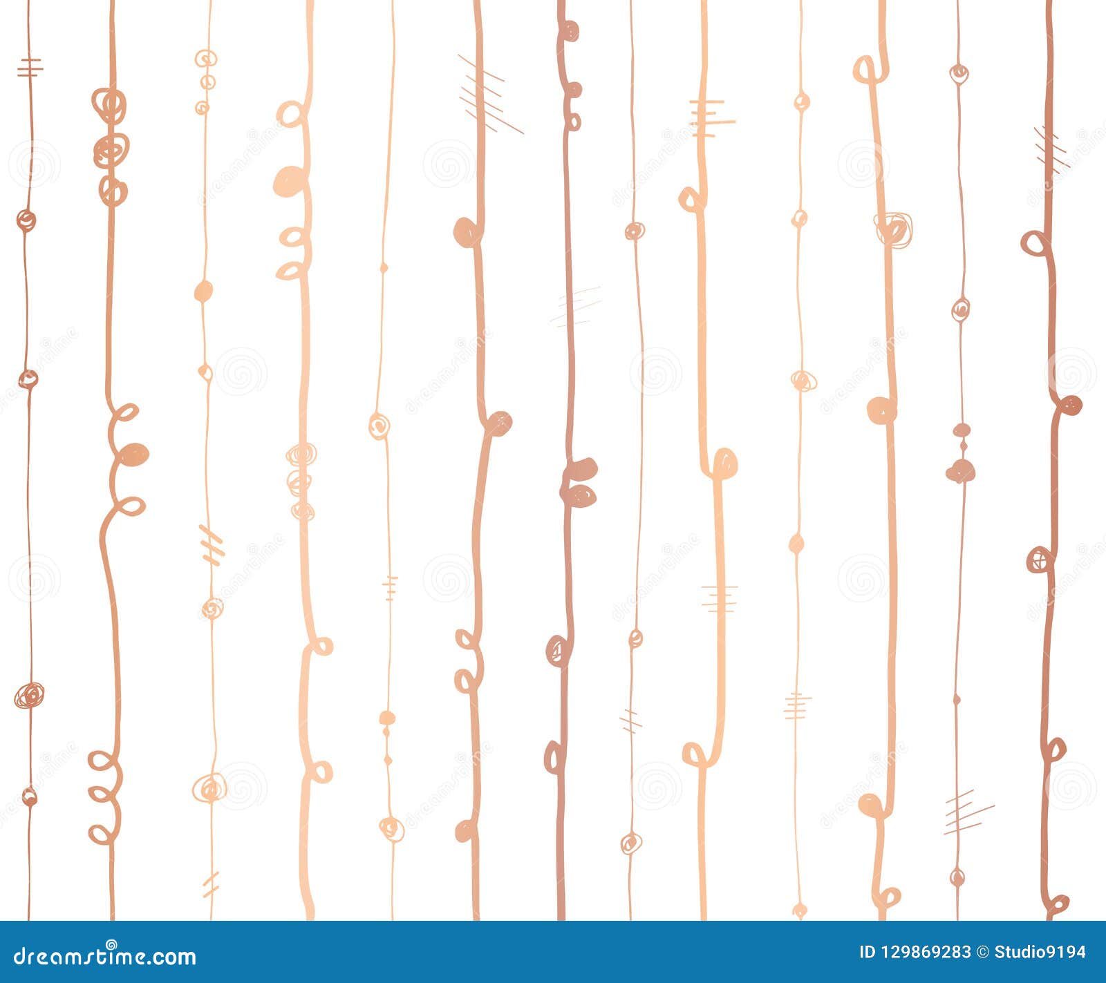 Rose Gold Foil Metallic Abstract Vertical Lines Seamless Vector Pattern ...