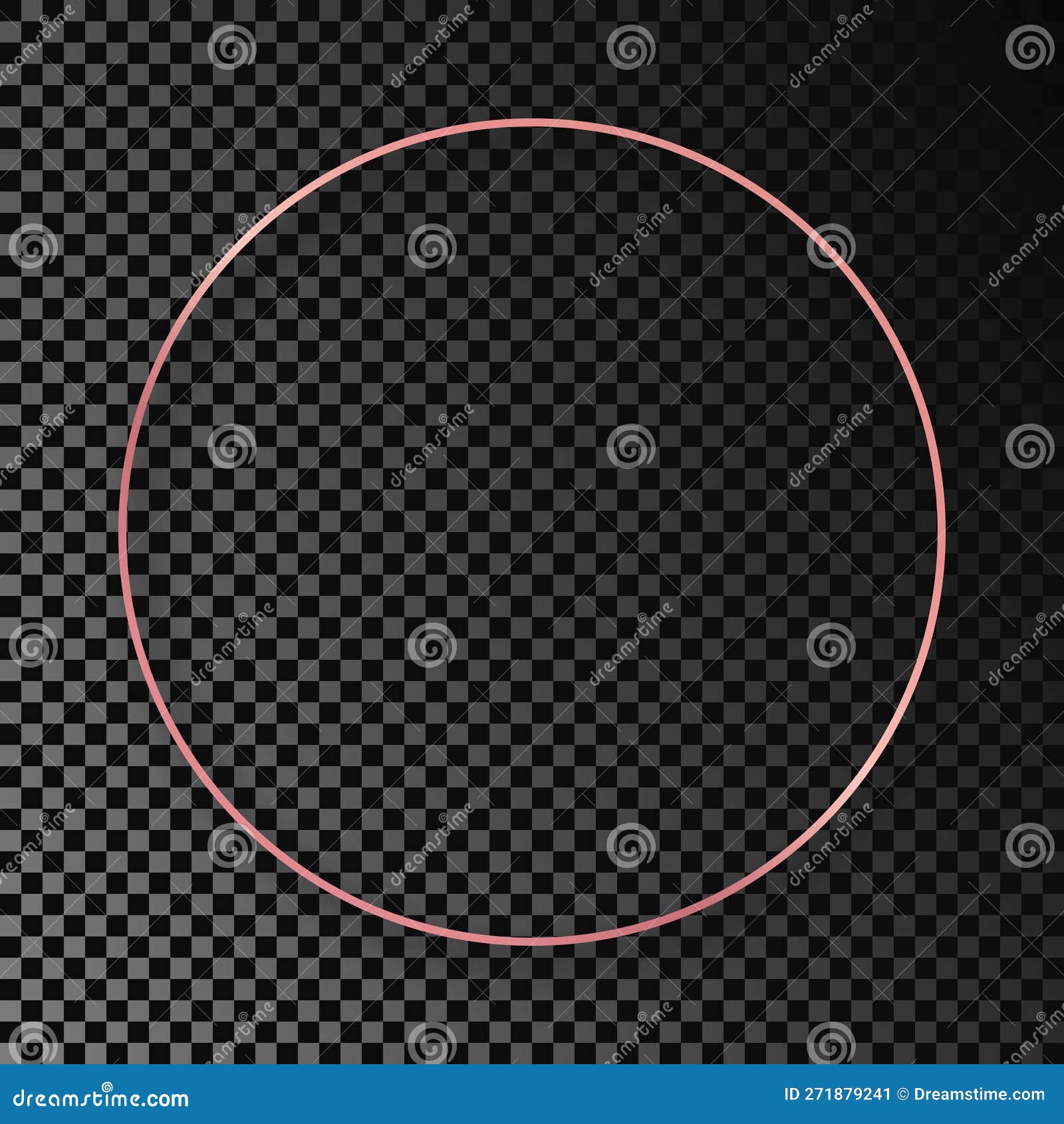 Rose Gold Glowing Circle Frame with Shadow Stock Vector - Illustration ...