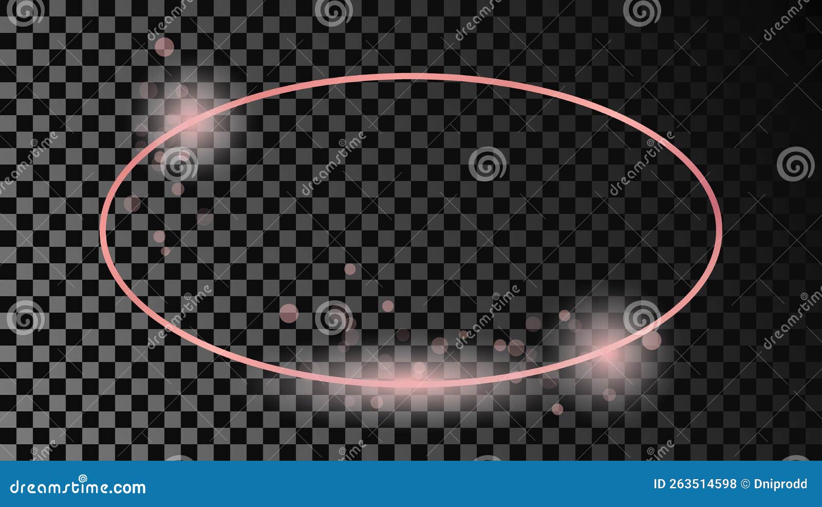 Rose Gold Glowing Oval Shape Frame Stock Vector - Illustration of ...