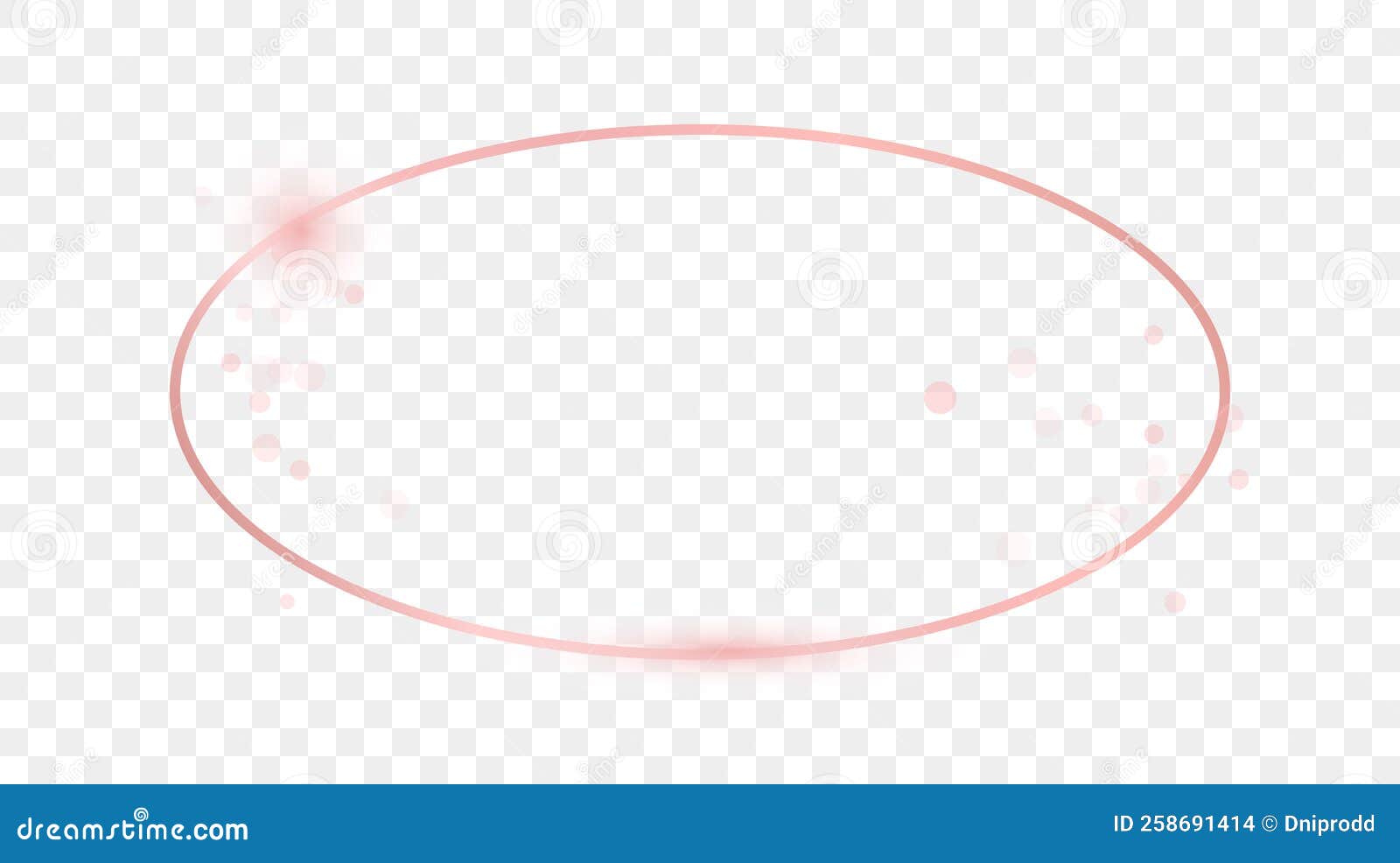 Rose Gold Glowing Oval Shape Frame Stock Vector - Illustration of dust ...