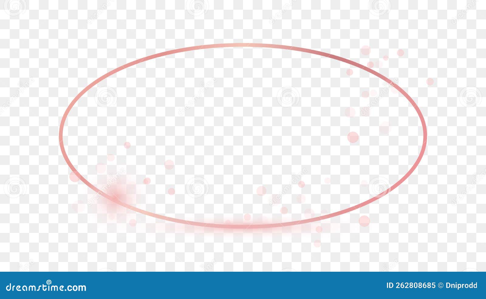 Rose Gold Glowing Oval Shape Frame Stock Vector - Illustration of ...