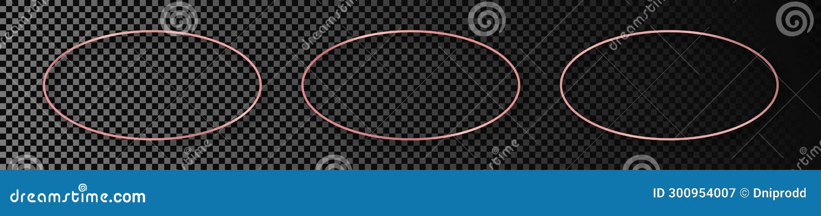 Rose Gold Glowing Oval Shape Frame Stock Illustration - Illustration of ...