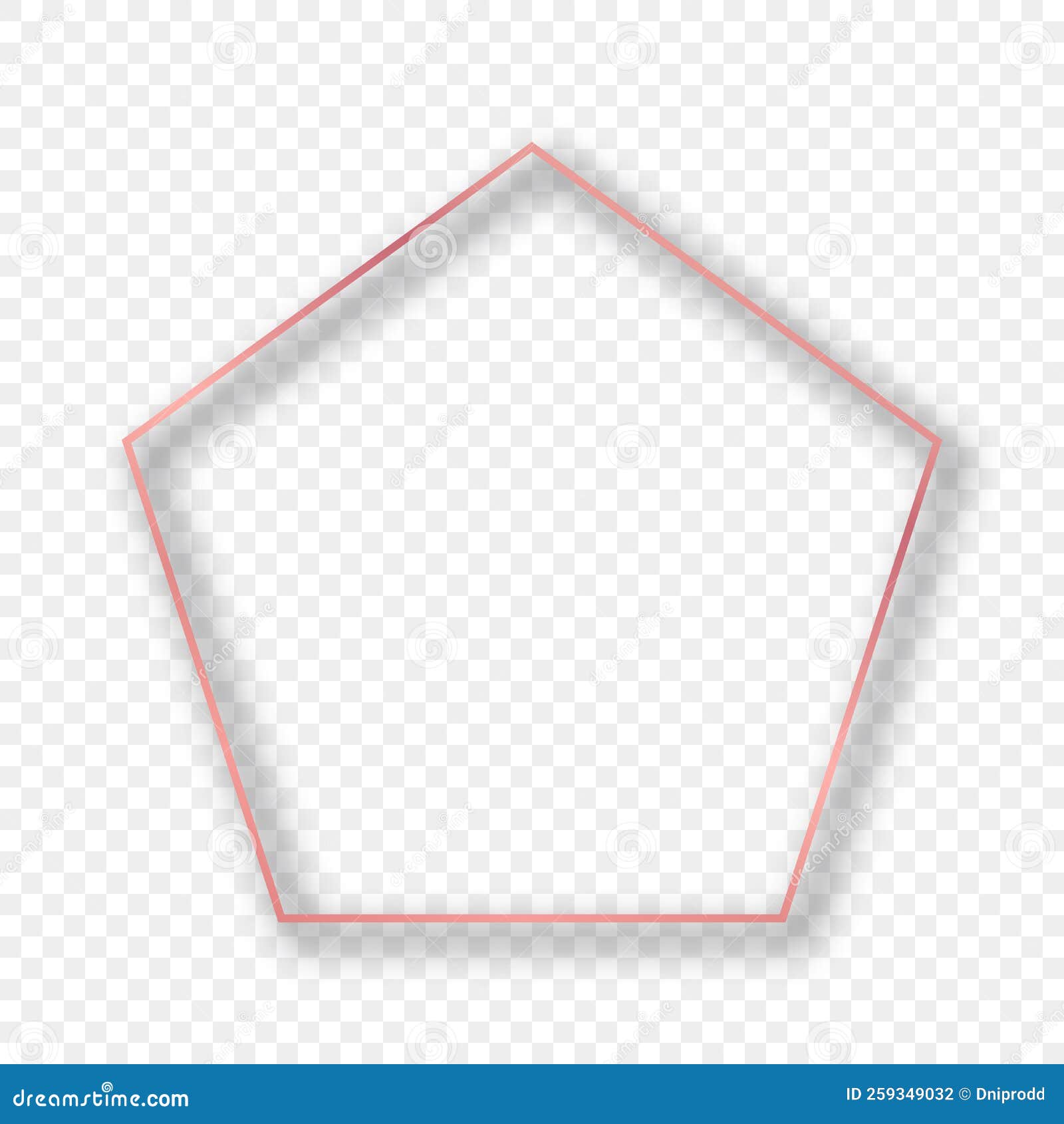 Rose Gold Glowing Pentagon Shape Frame with Shadow Stock Vector ...