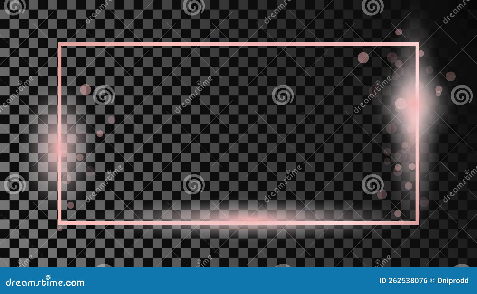 Rose Gold Glowing Rectangular Shape Frame Stock Vector - Illustration ...