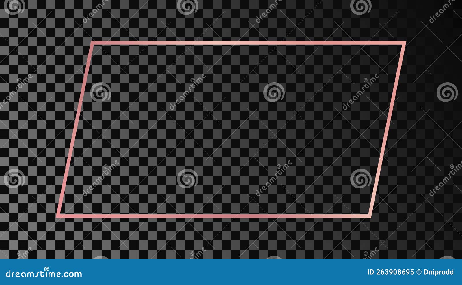 Rose Gold Glowing Rectangular Shape Frame Stock Vector - Illustration ...