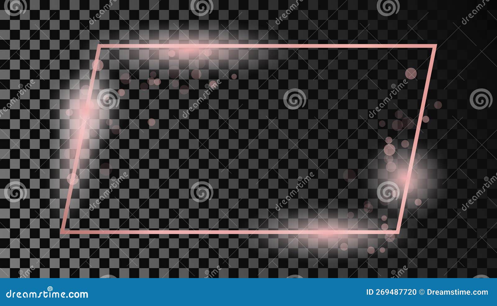 Glowing Rectangular Frame With Space For Text On A Black Background ...