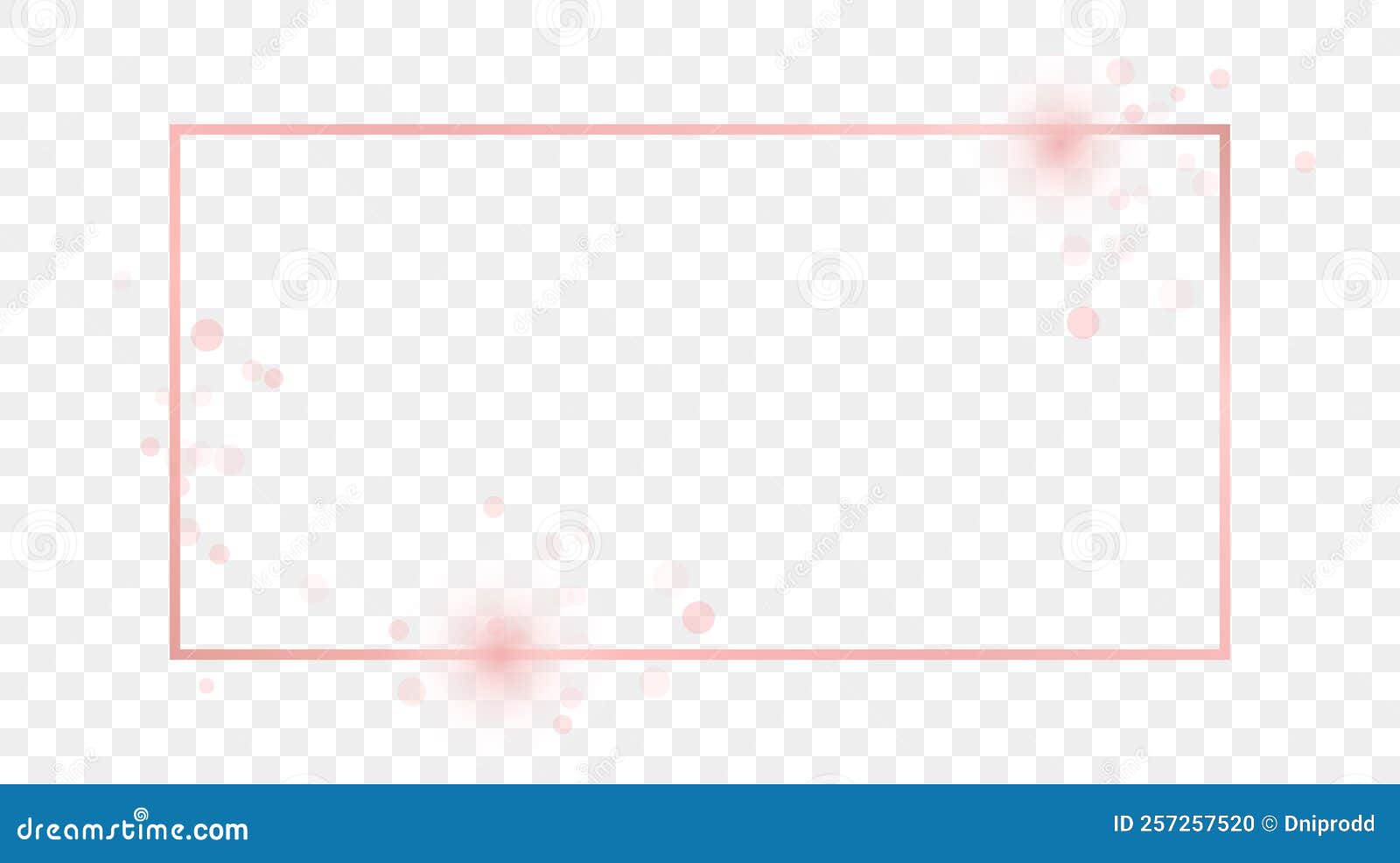 Rose Gold Glowing Rectangular Shape Frame Stock Vector - Illustration ...