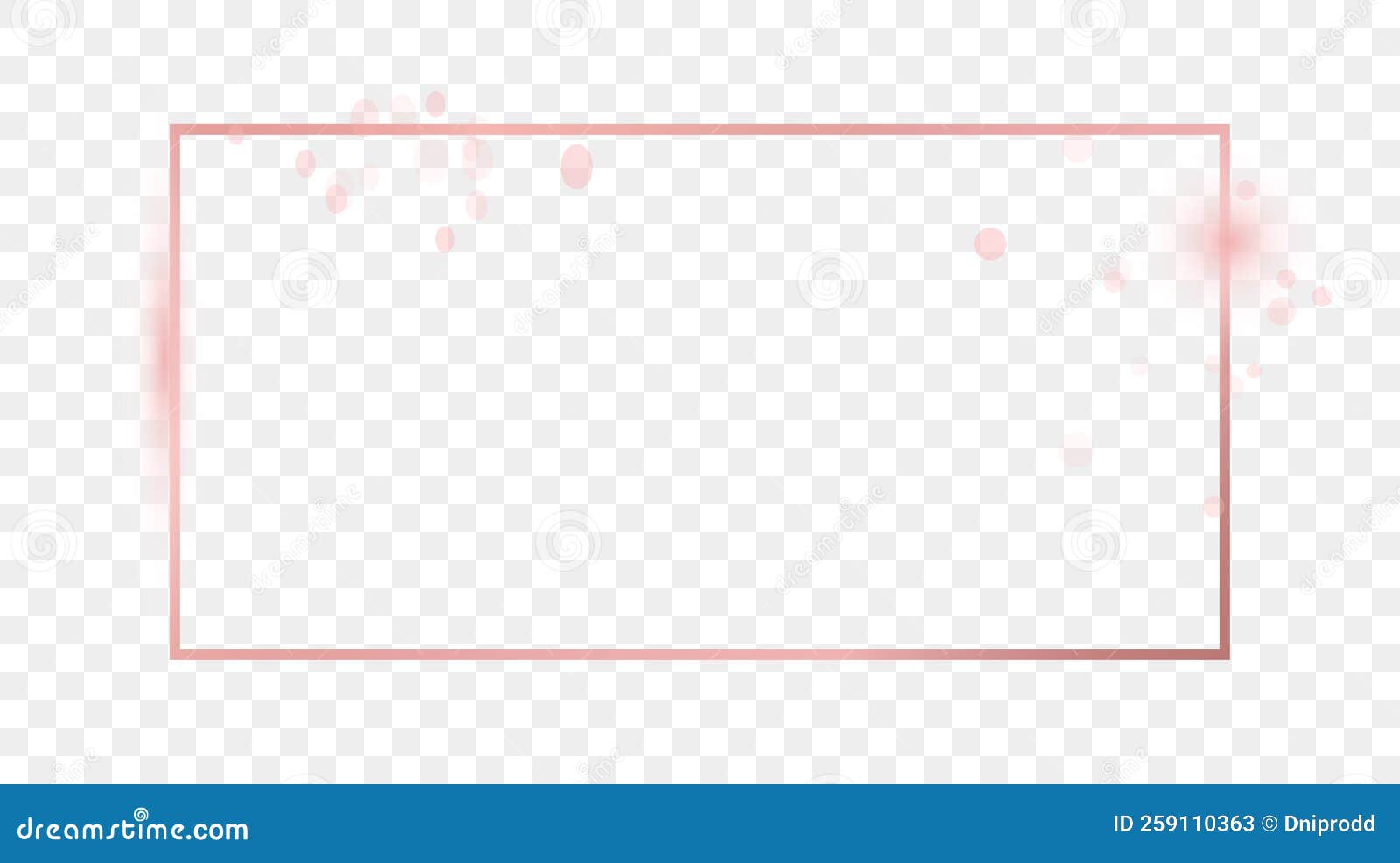 Rose Gold Glowing Rectangular Shape Frame Stock Vector - Illustration ...