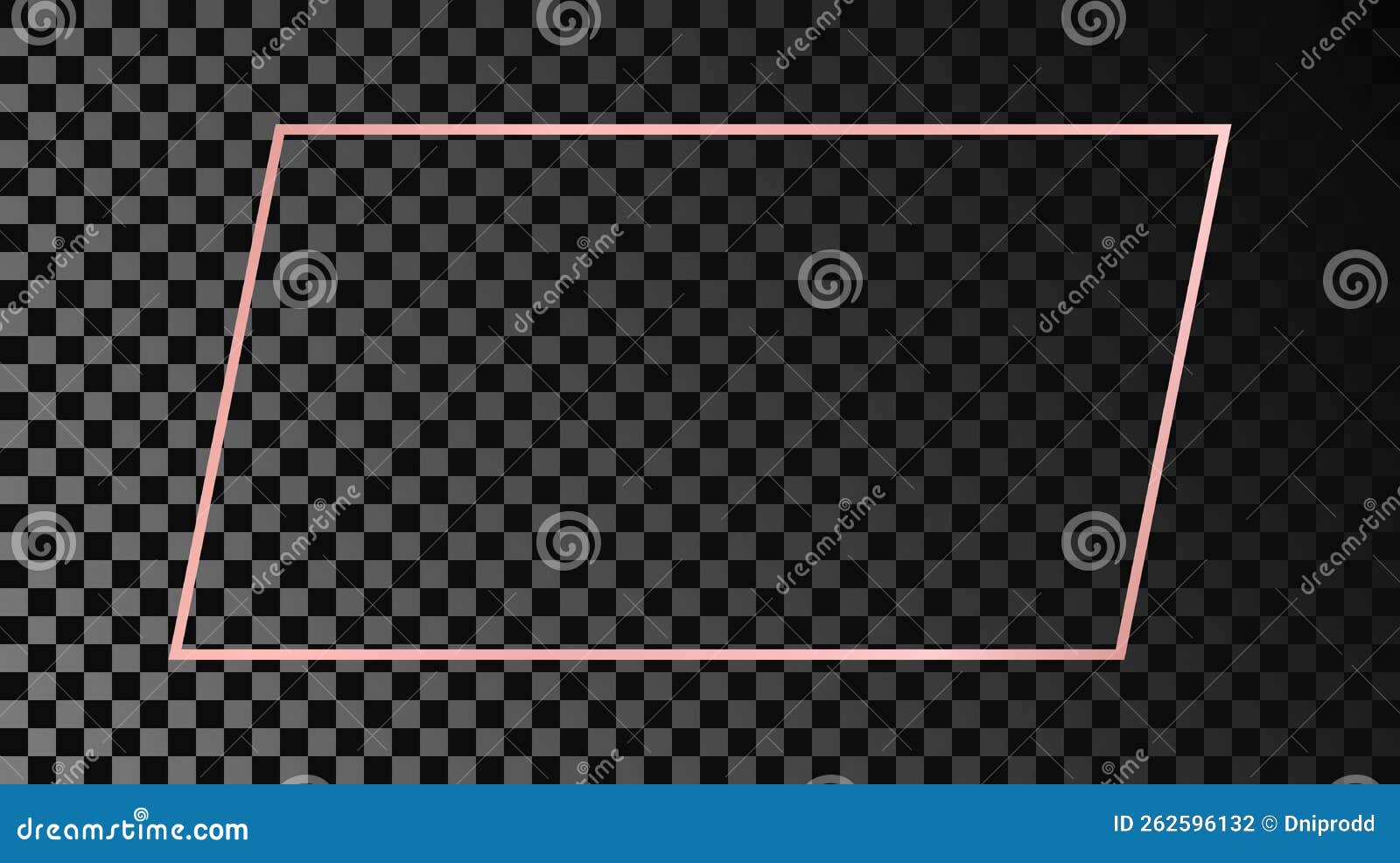 Rose Gold Glowing Rectangular Shape Frame Stock Vector - Illustration ...