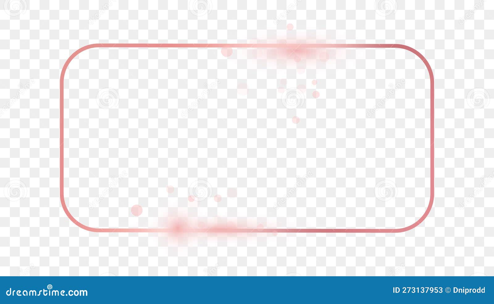 Rose Gold Glowing Rounded Rectangular Frame Stock Vector - Illustration ...