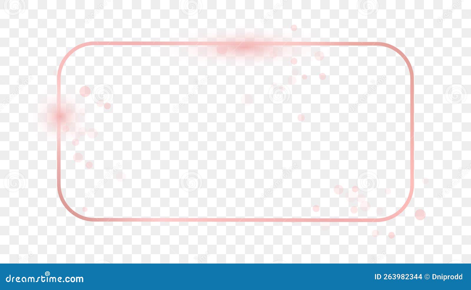 Rose Gold Glowing Rounded Rectangular Frame Stock Vector - Illustration ...