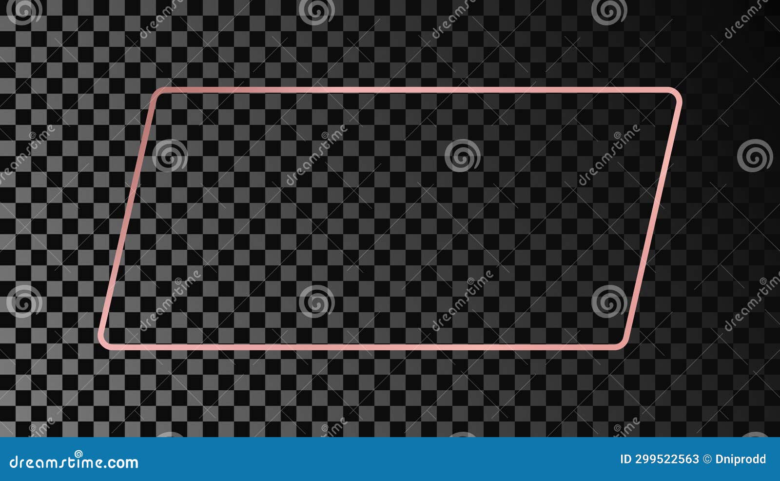 Rose Gold Glowing Rounded Rectangular Shape Frame Stock Vector ...