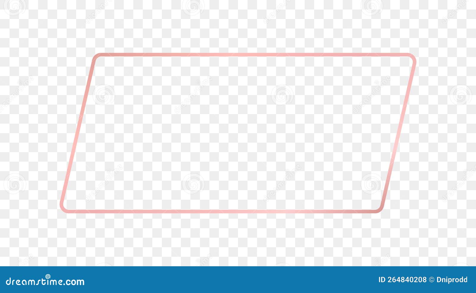 Rose Gold Glowing Rounded Rectangular Shape Frame Stock Vector ...