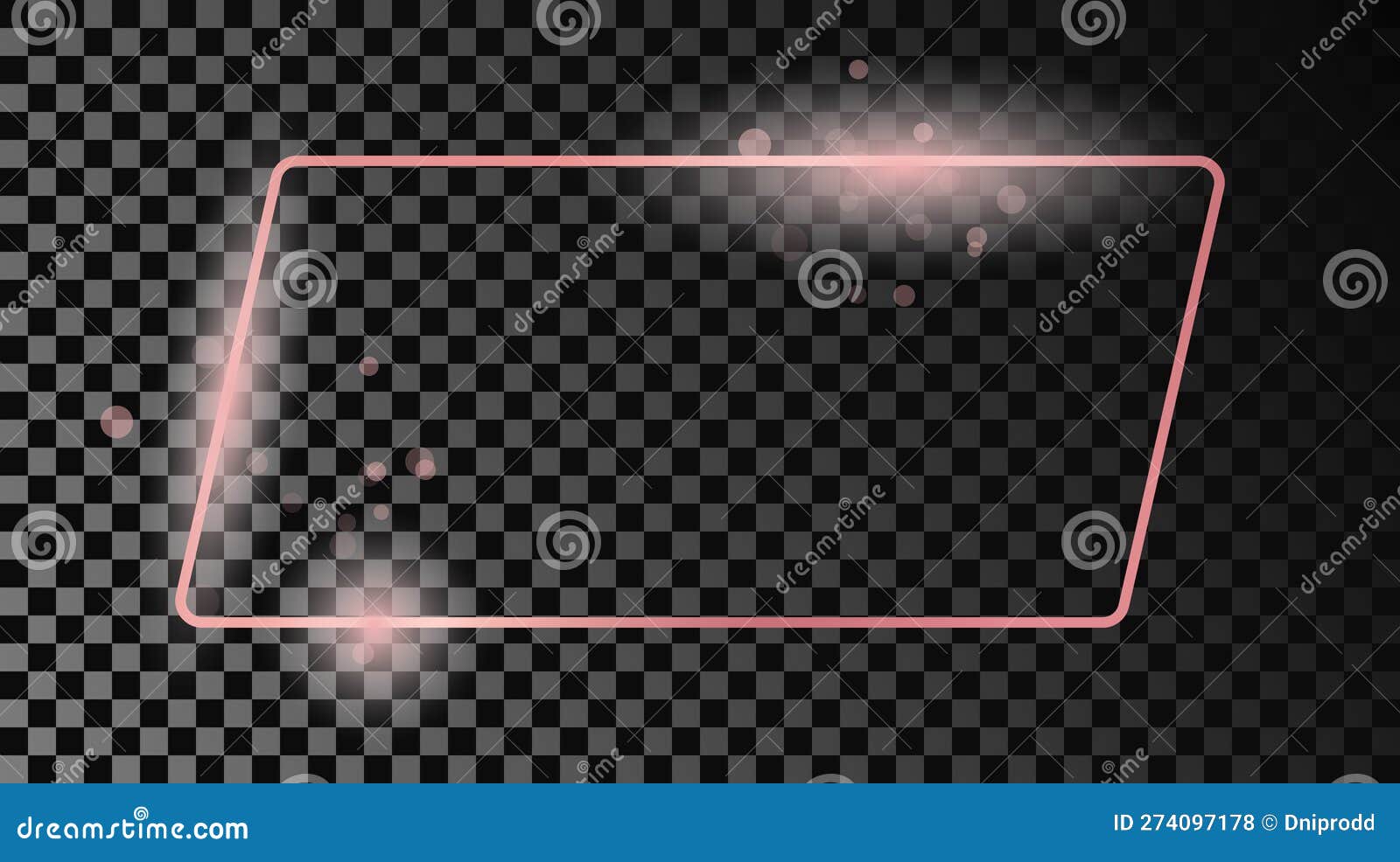 Rose Gold Glowing Rounded Rectangular Shape Frame Stock Vector ...