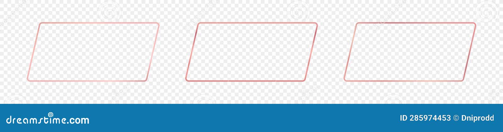 Rose Gold Glowing Rounded Rectangular Shape Frame Stock Vector ...