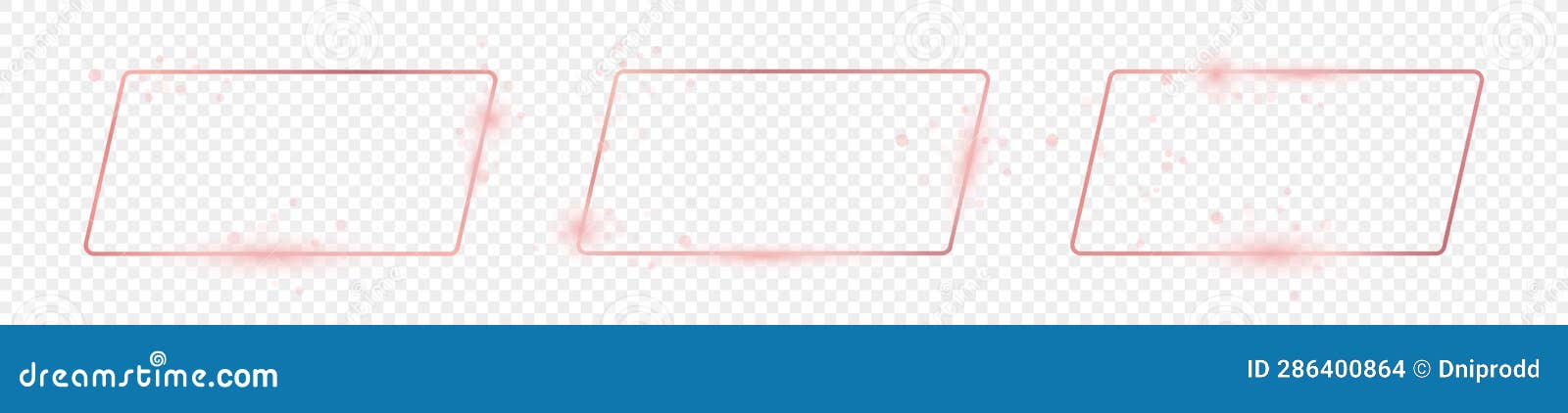 Rose Gold Glowing Rounded Rectangular Shape Frame Stock Illustration ...