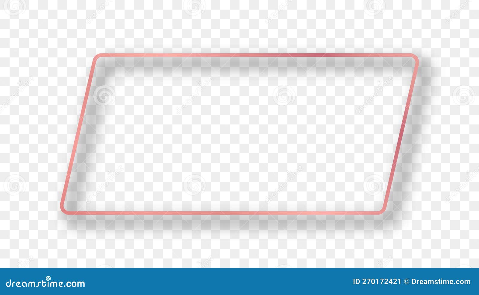 Rose Gold Glowing Rounded Rectangular Shape Frame with Shadow Stock ...