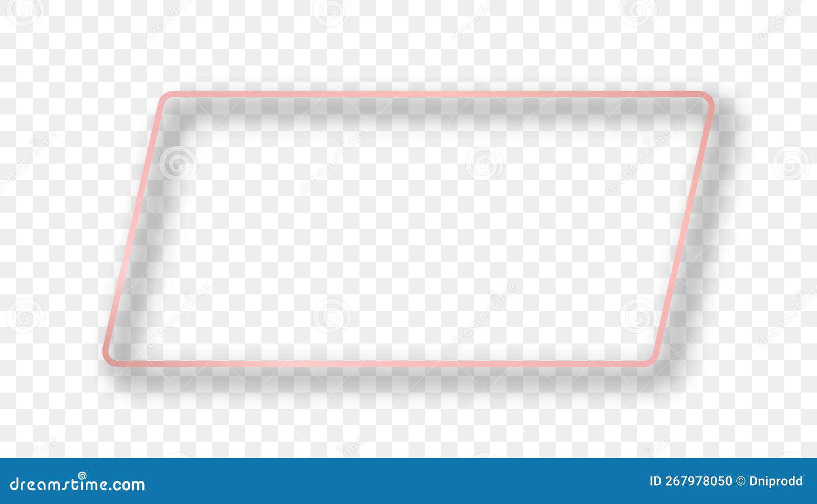 Rose Gold Glowing Rounded Rectangular Shape Frame with Shadow Stock ...