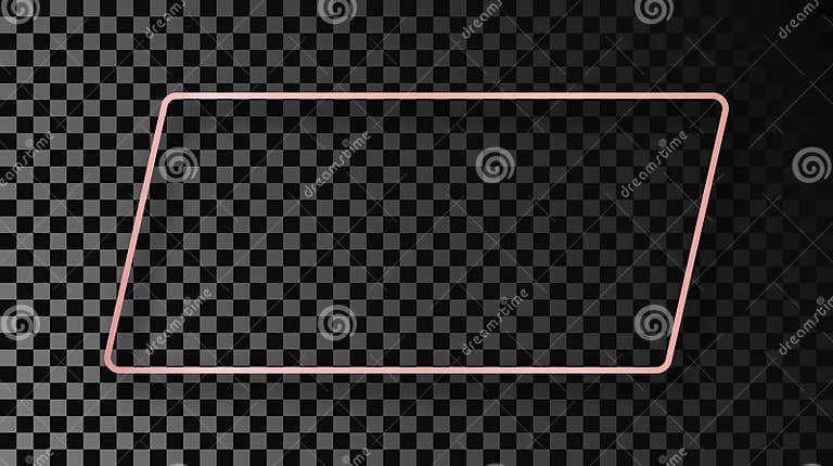 Rose Gold Glowing Rounded Rectangular Shape Frame with Shadow Stock Vector - Illustration of ...