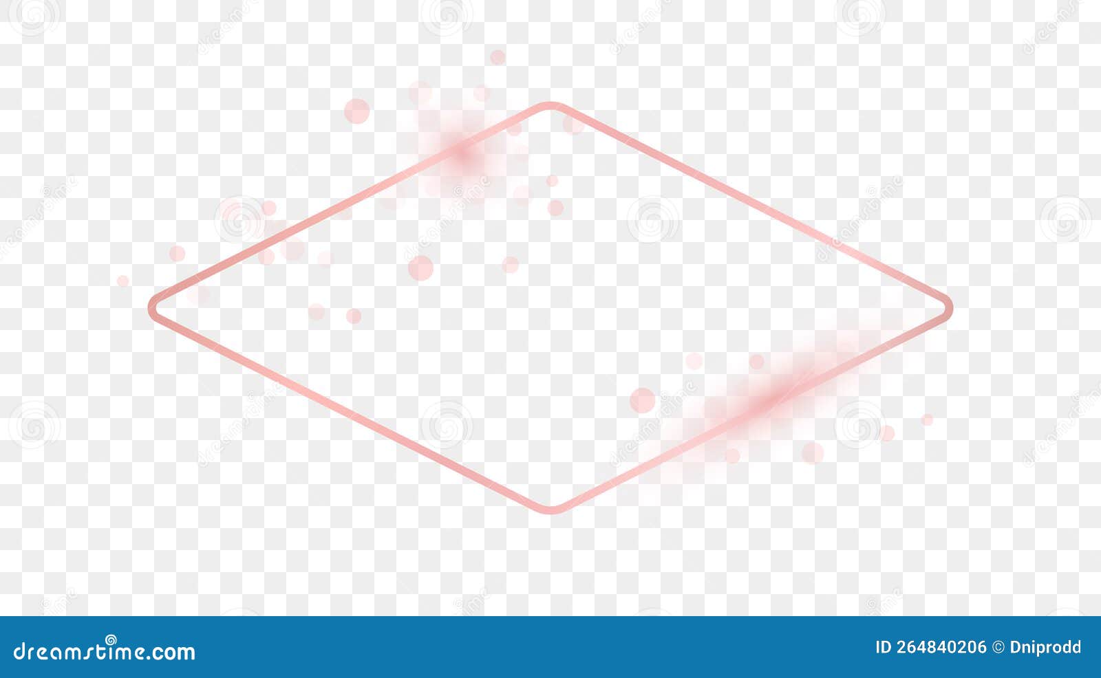 Rose Gold Glowing Rounded Rhombus Shape Frame Stock Vector ...