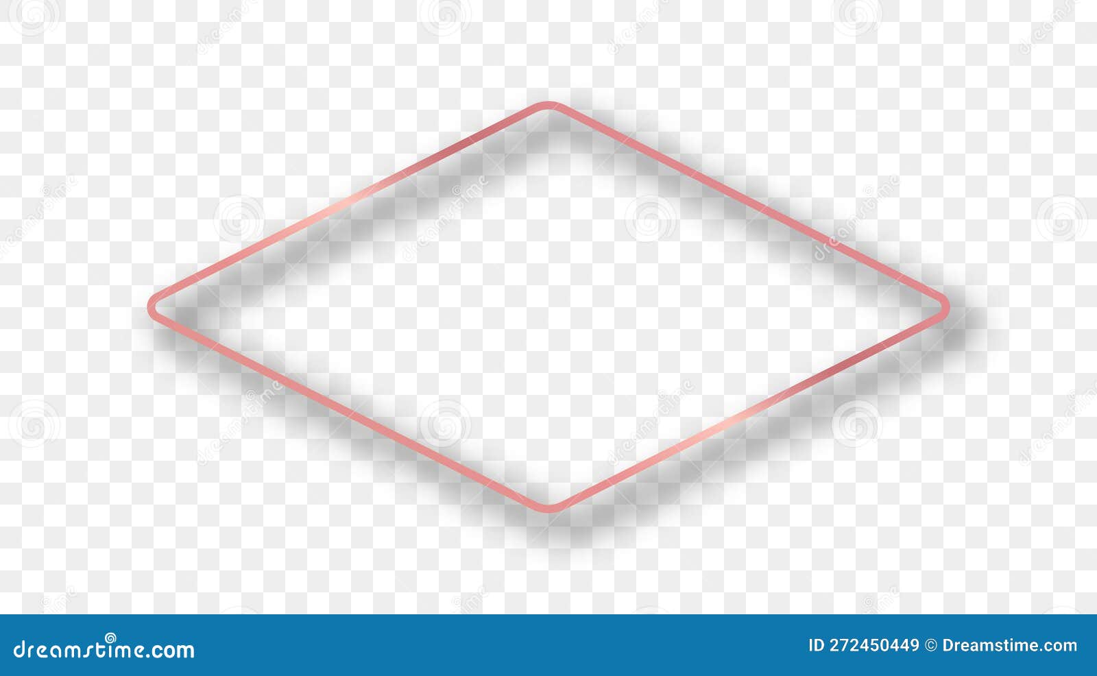 Rose Gold Glowing Rounded Rhombus Shape Frame with Shadow Stock Vector ...