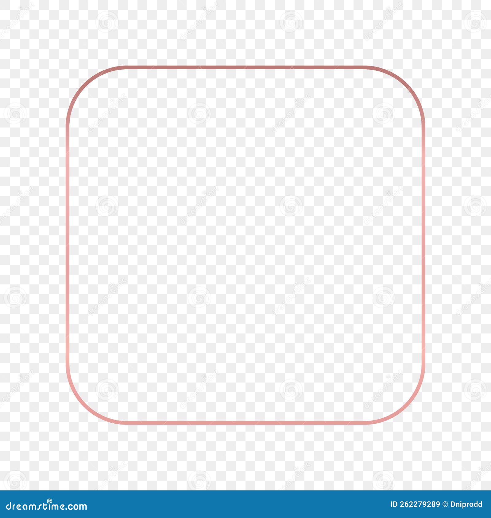 Rose Gold Glowing Rounded Square Frame Stock Vector - Illustration of ...