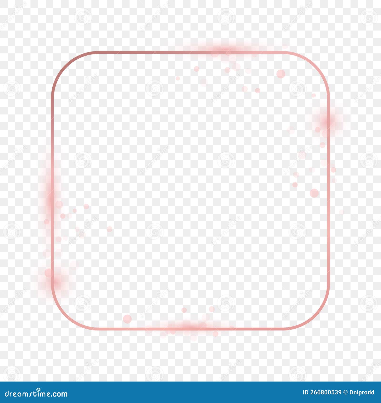 Rose Gold Glowing Rounded Square Frame Stock Illustration ...