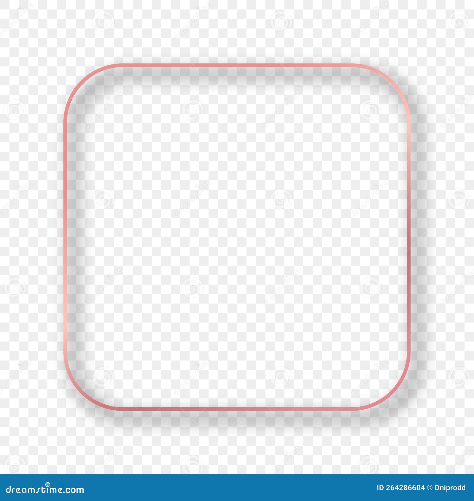Rose Gold Glowing Rounded Square Frame with Shadow Stock Vector ...