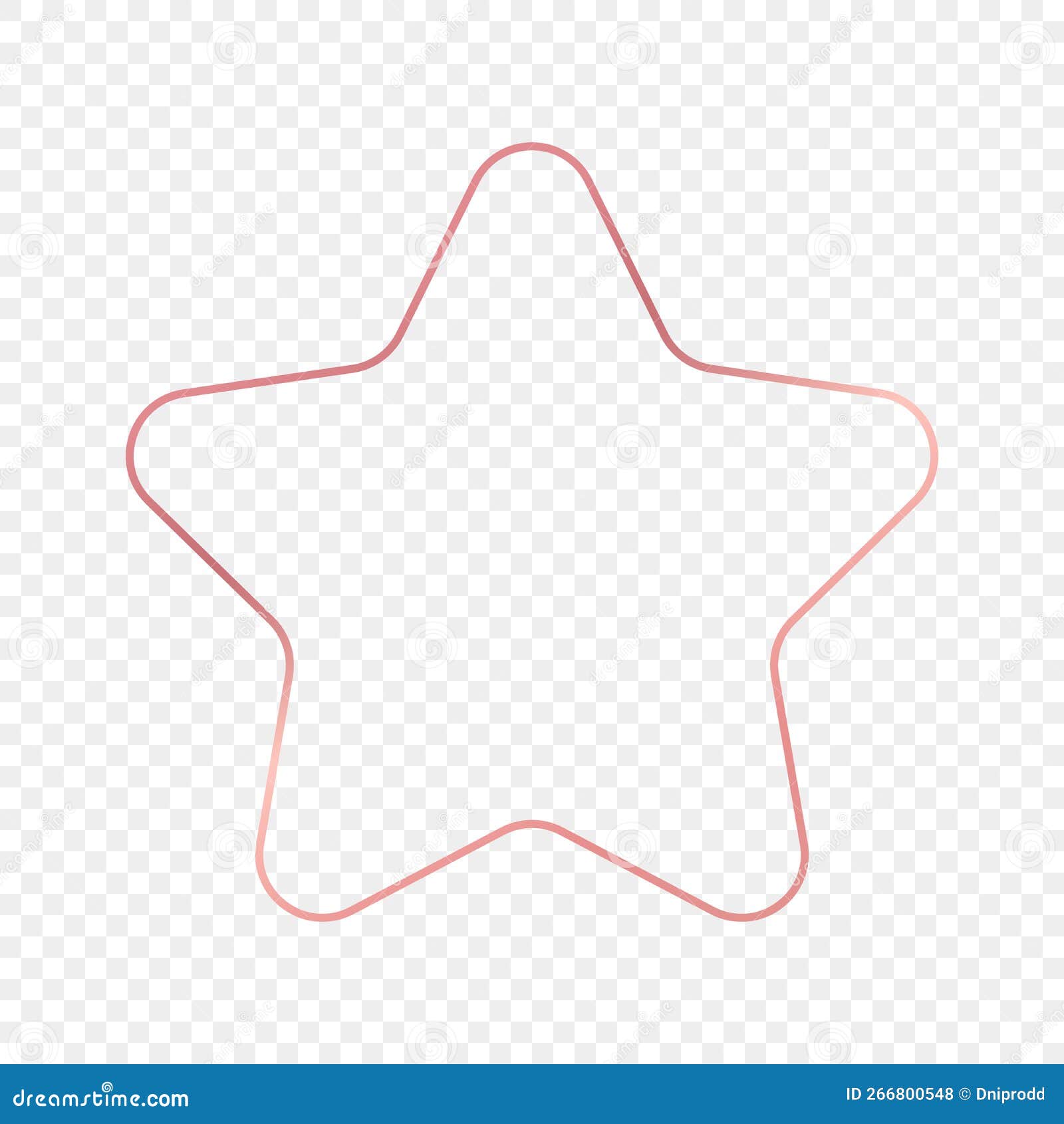 Rose Gold Glowing Rounded Star Shape Frame Stock Vector - Illustration ...