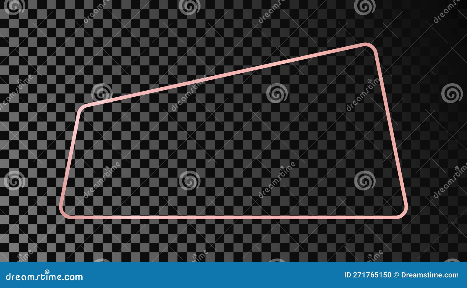 Rose Gold Glowing Rounded Trapezoid Shape Frame Stock Vector ...