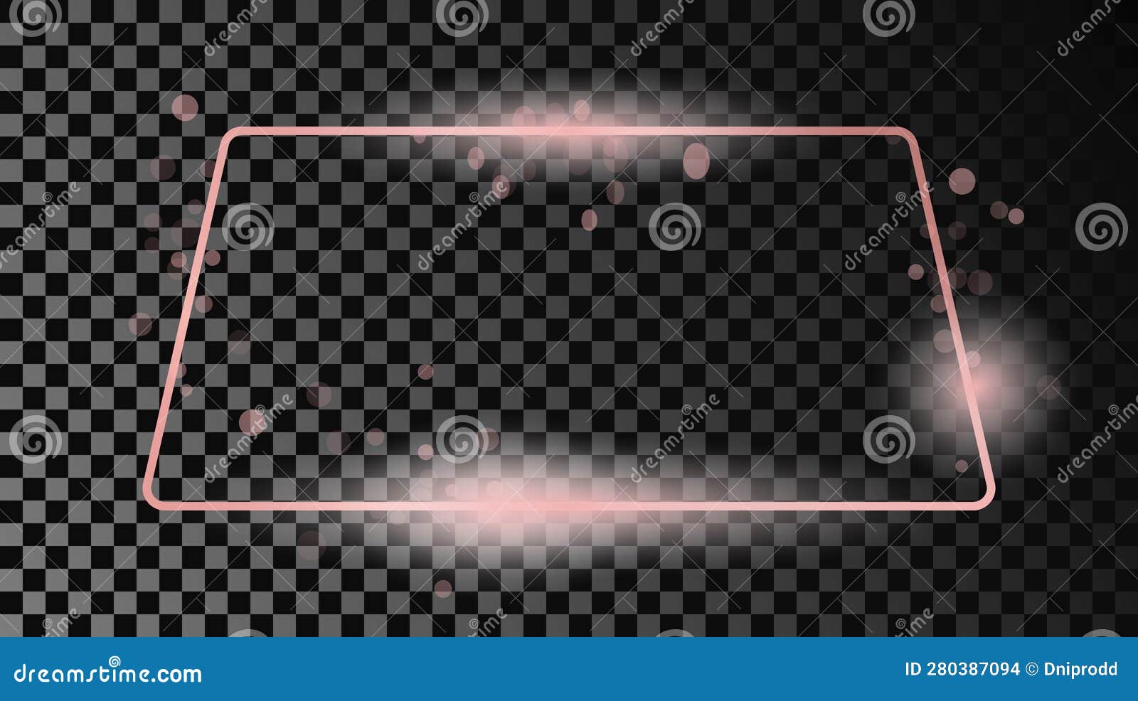 Rose Gold Glowing Rounded Trapezoid Shape Frame Stock Vector ...