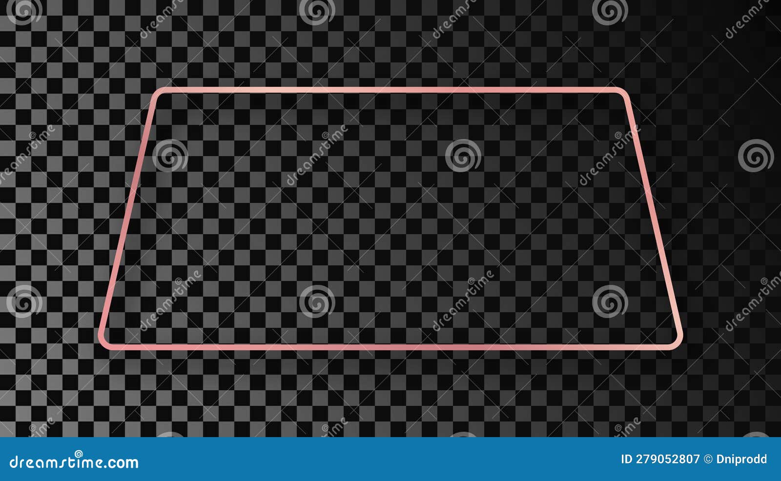 Rose Gold Glowing Rounded Trapezoid Shape Frame with Shadow Stock ...