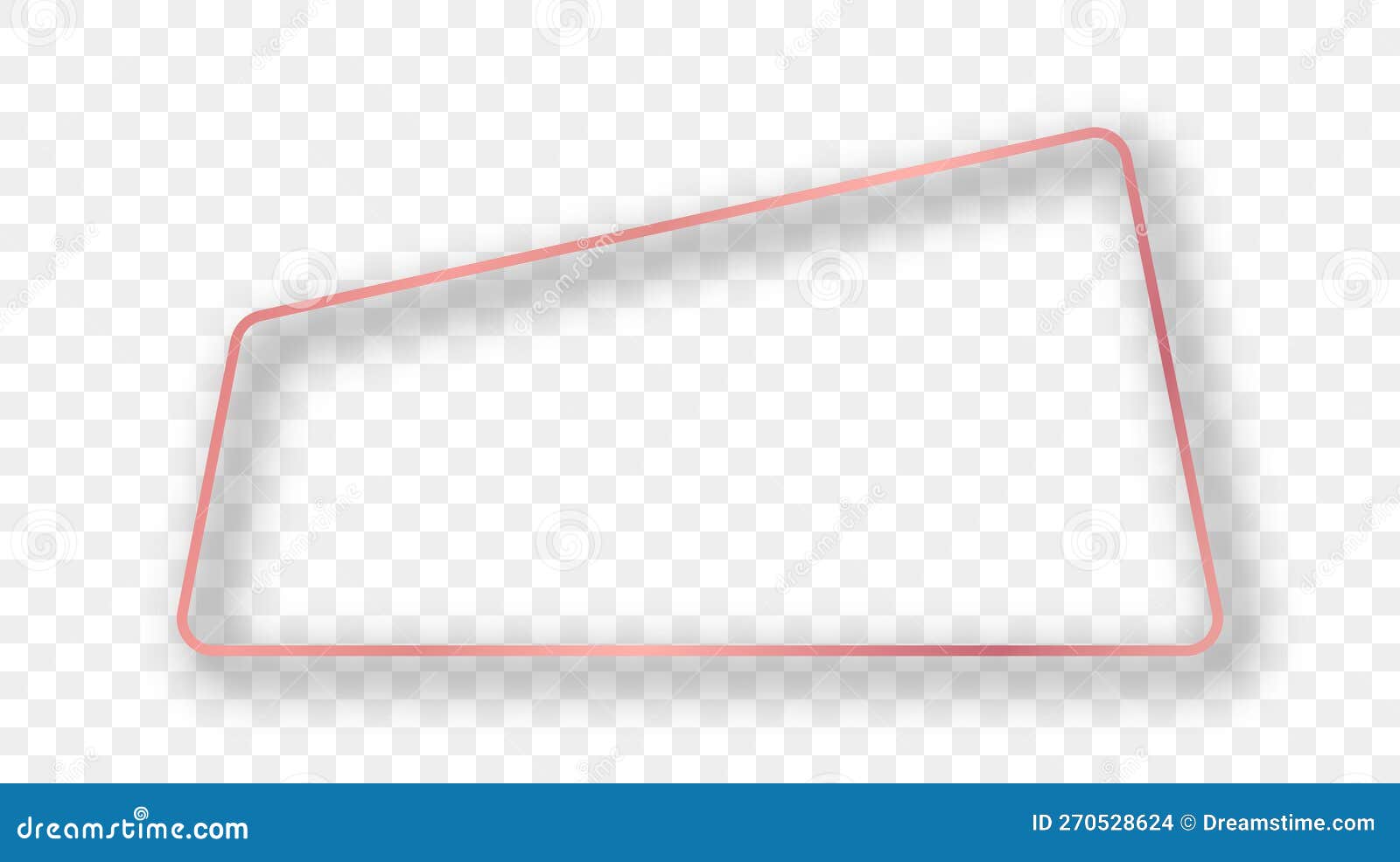 Rose Gold Glowing Rounded Trapezoid Shape Frame with Shadow Stock ...