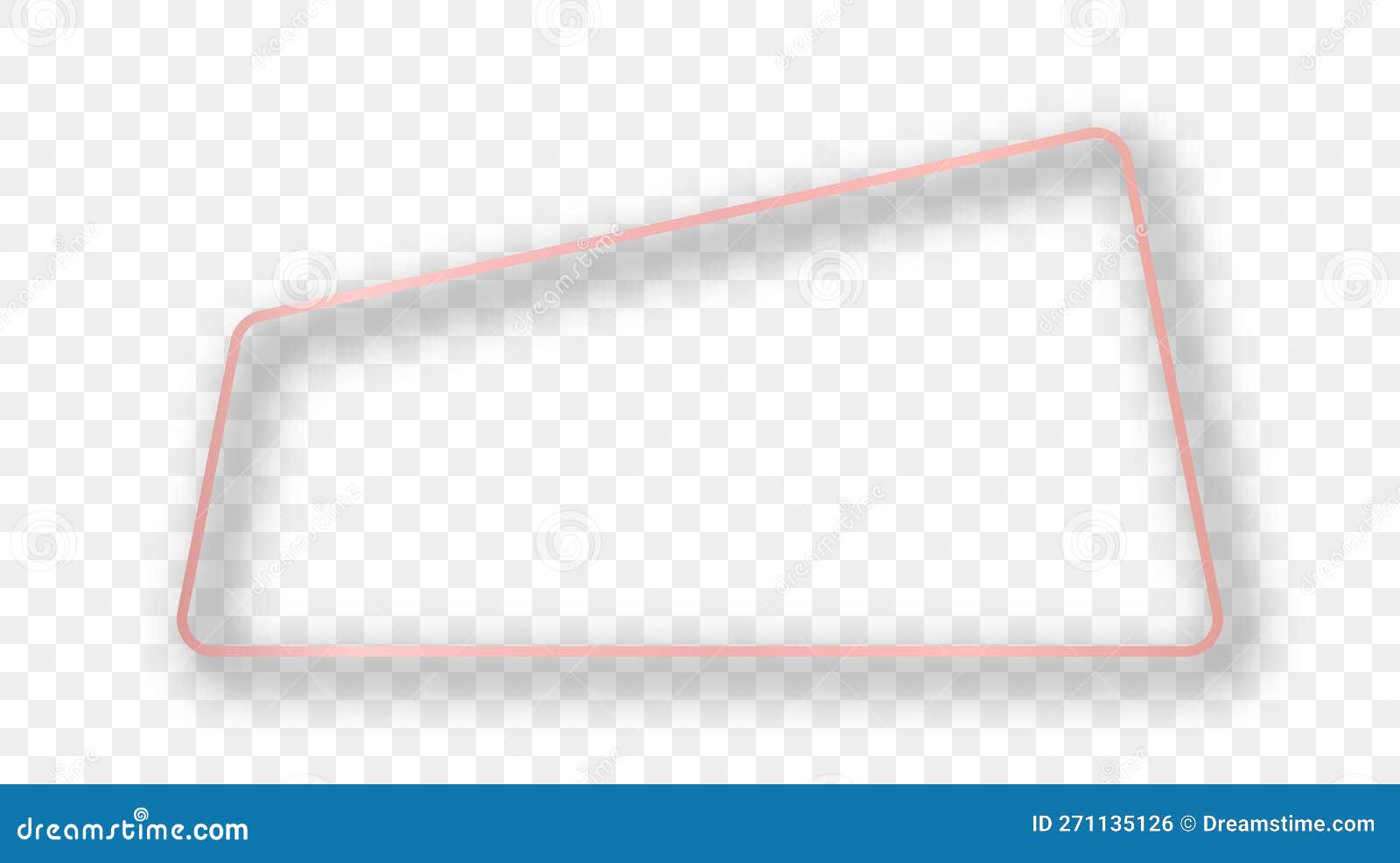 Rose Gold Glowing Rounded Trapezoid Shape Frame with Shadow Stock ...