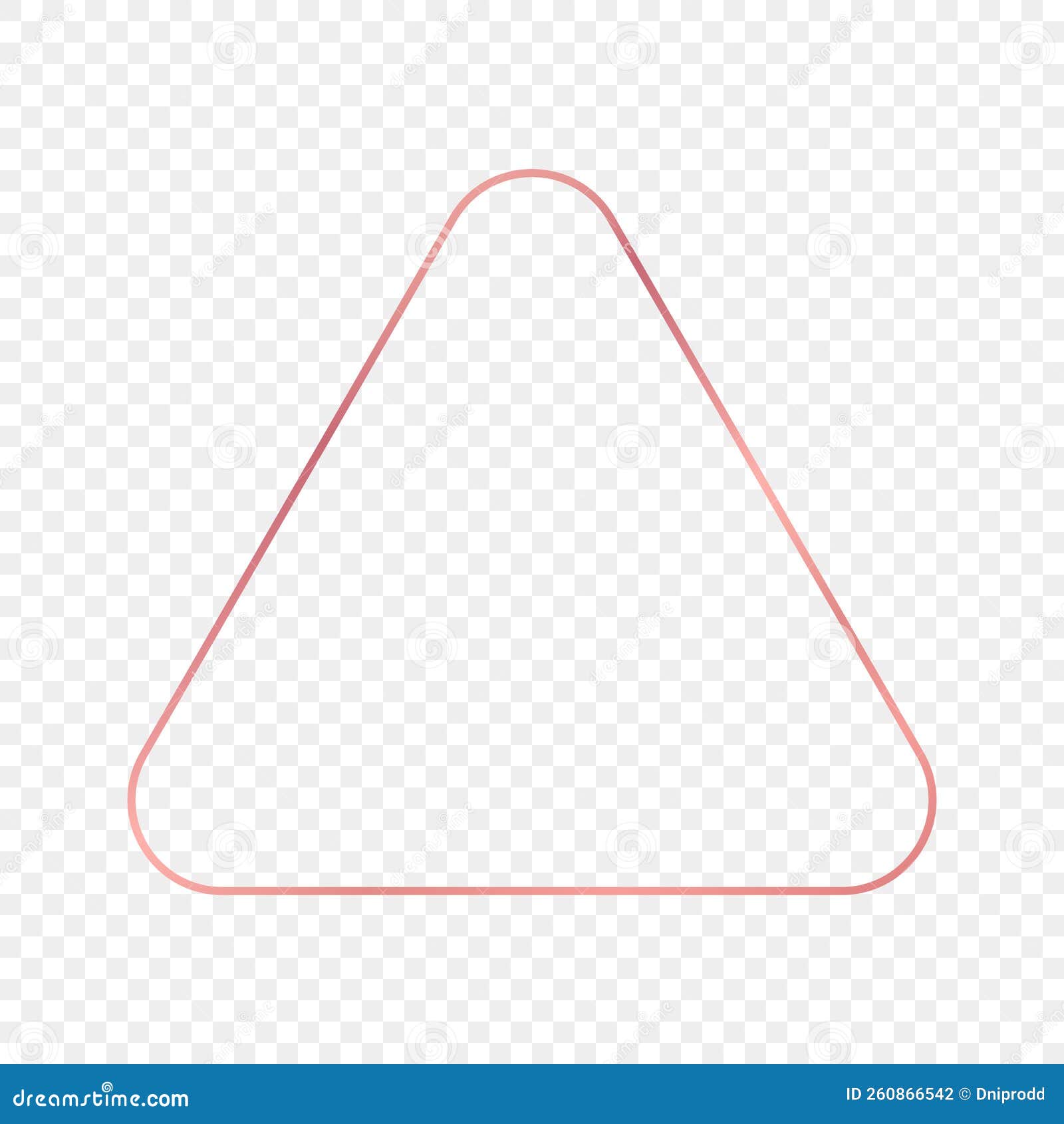Rose Gold Glowing Rounded Triangle Frame Stock Vector - Illustration of ...