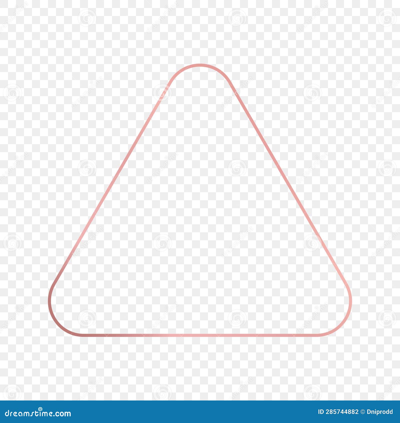 Rose Gold Glowing Rounded Triangle Frame Stock Vector - Illustration of ...