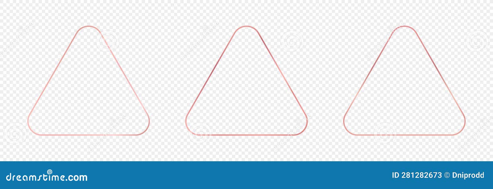 Rose Gold Glowing Rounded Triangle Frame Stock Vector - Illustration of ...