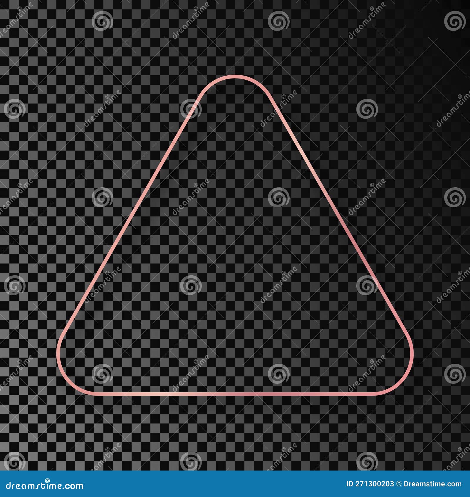 Rose Gold Glowing Rounded Triangle Frame with Shadow Stock Vector ...