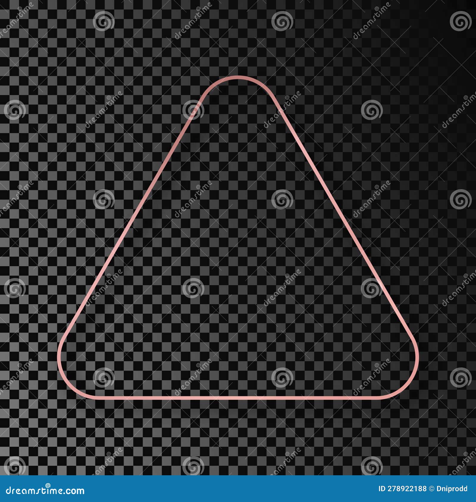 Rose Gold Glowing Rounded Triangle Frame with Shadow Stock Vector ...
