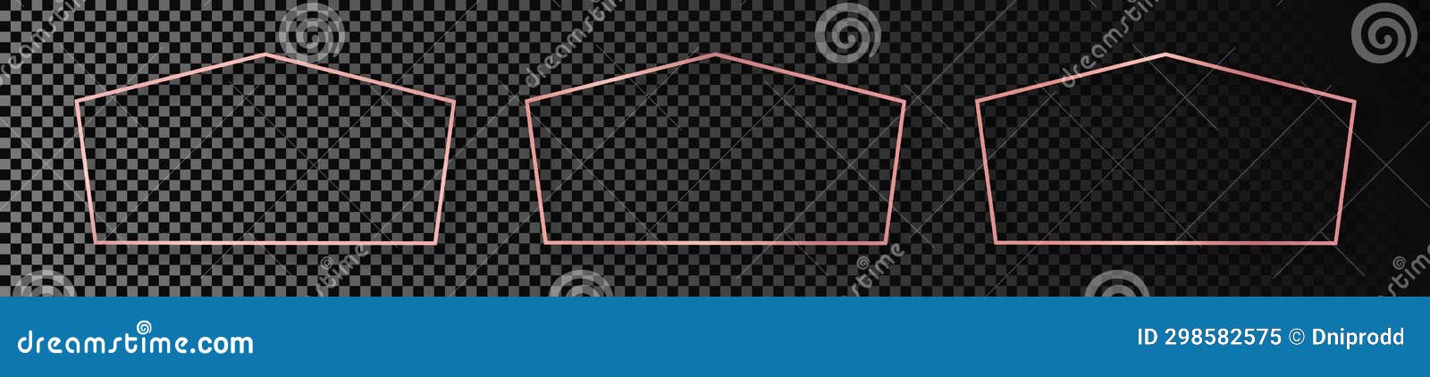 Rose Gold Glowing Tetragon Shape Frame Stock Illustration ...