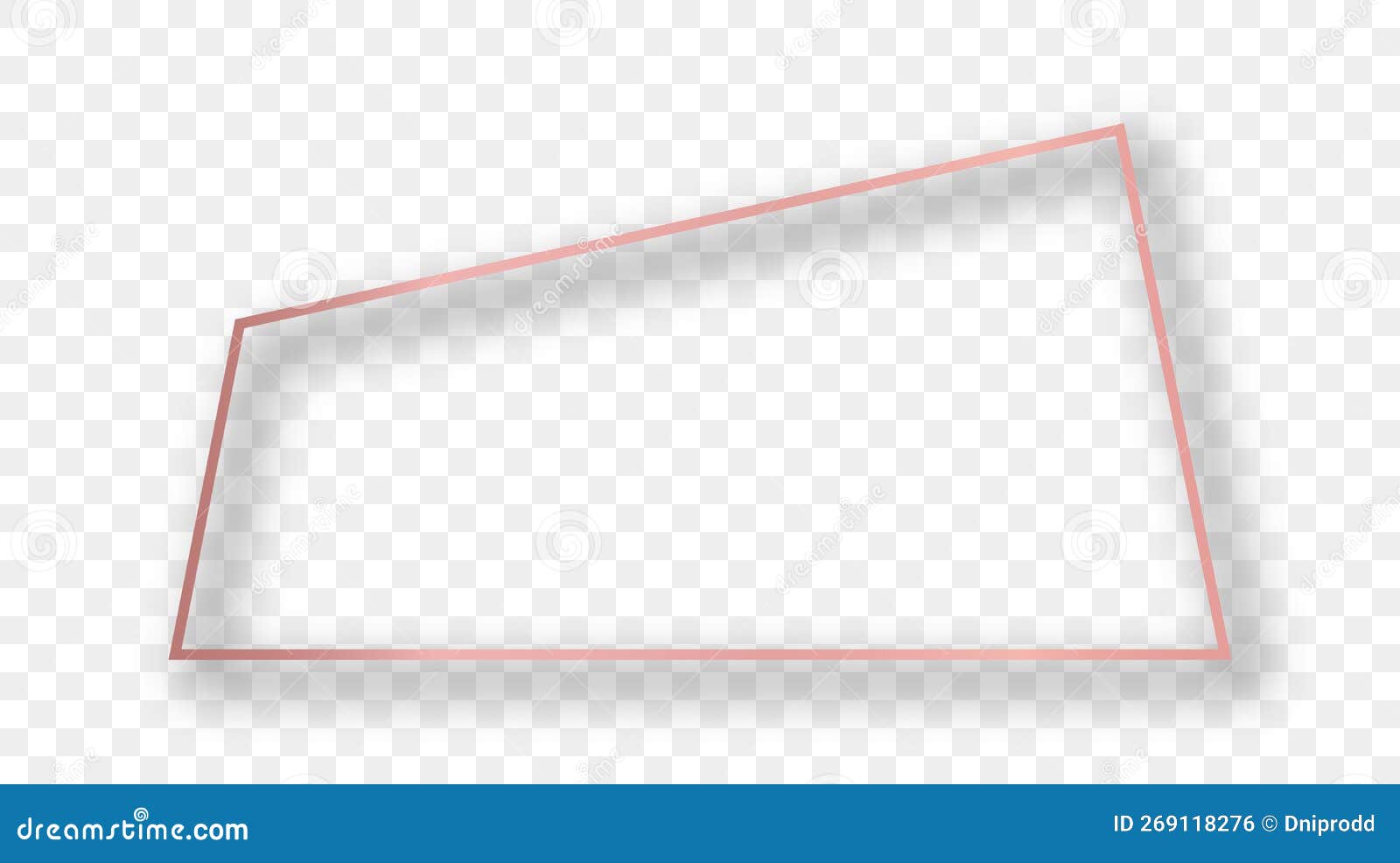 Rose Gold Glowing Trapezoid Shape Frame with Shadow Stock Vector ...