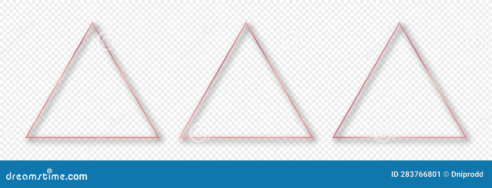 Rose Gold Glowing Triangle Frame Stock Vector - Illustration of pink ...