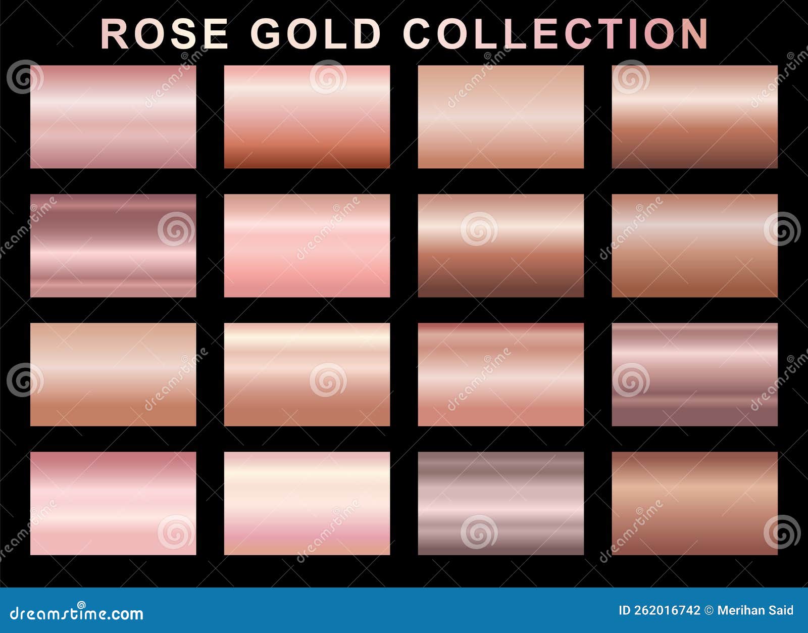 Rose Gold Gradient Backgrounds Collection Stock Vector - Illustration ...