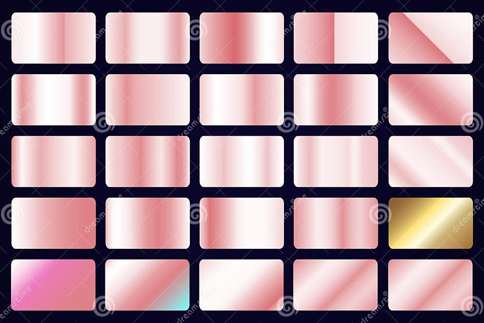 Pink Gradient Color Set, Rose Gold Gradient Color Set, Rose Gold ...