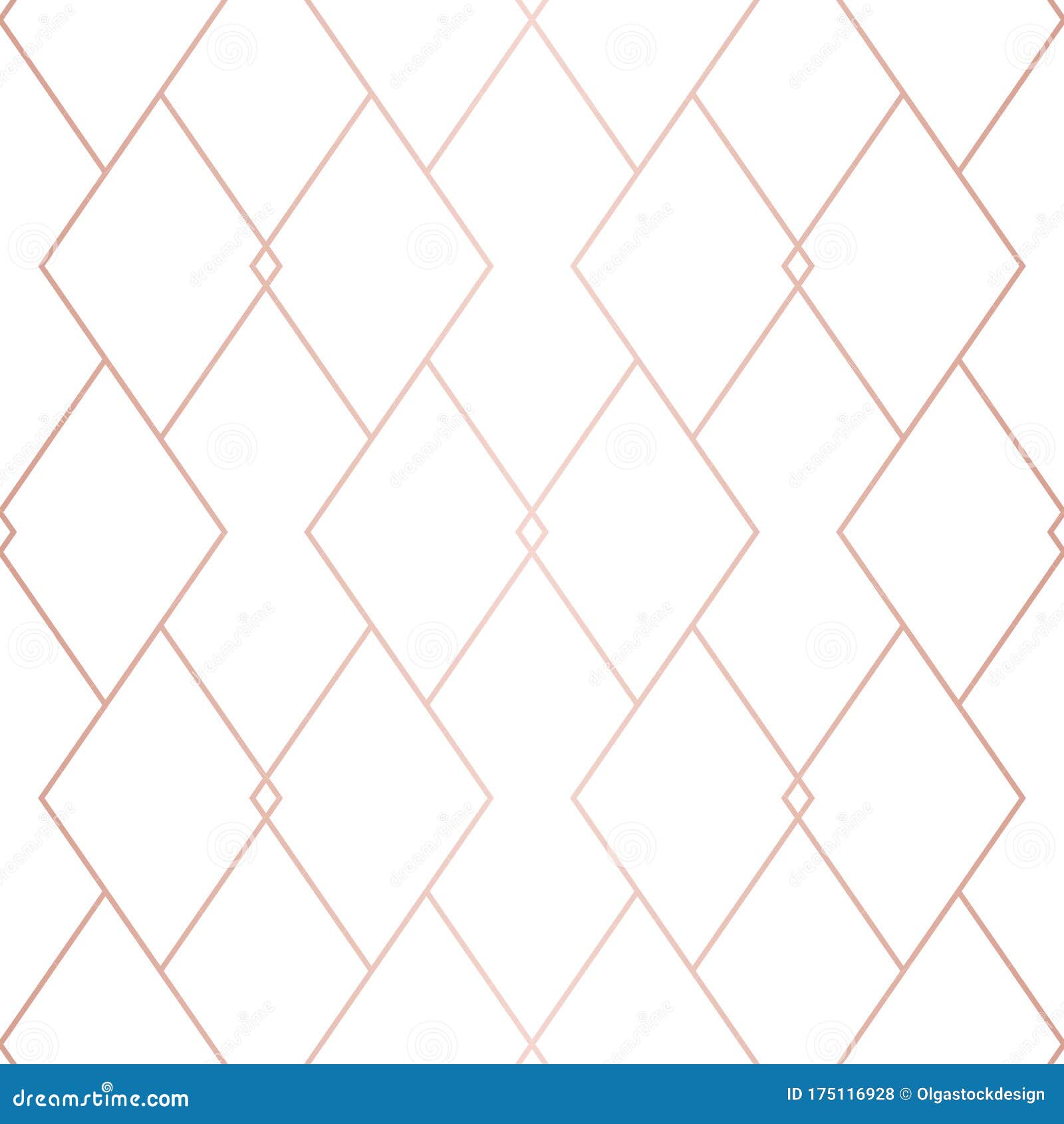 Rose Gold Pattern. Vector Geometric Seamless Grid Texture. Copper ...