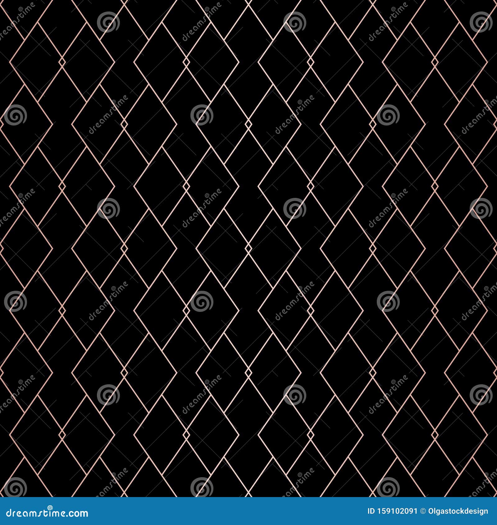 Rose Gold Pattern. Vector Geometric Seamless Grid Texture. Copper ...